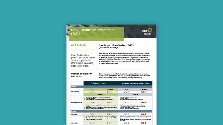 SASE Return on Investment for your Business | Open Systems