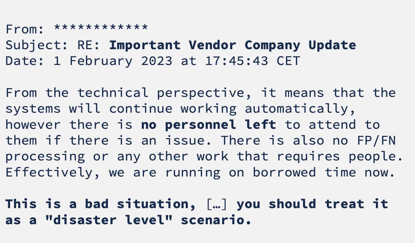 When Disaster Strikes...Or what happens when a SaaS provider goes out ...